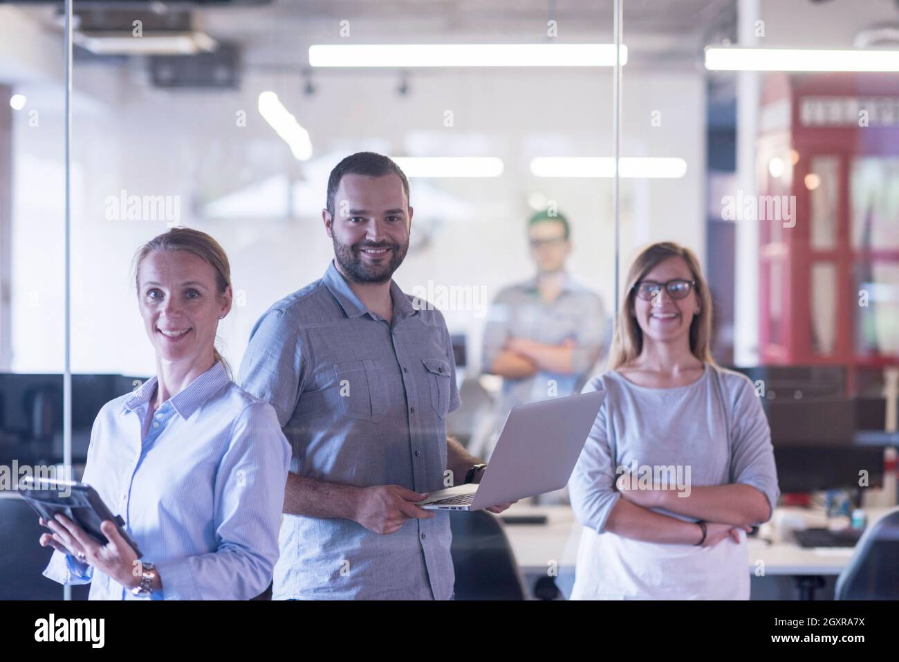 start up business team portrait at modern office interior Stock Photo ...