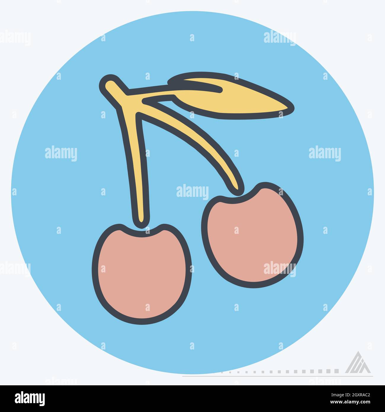 Icon Cherry - Two Tone Style - Simple illustration, Editable stroke ...