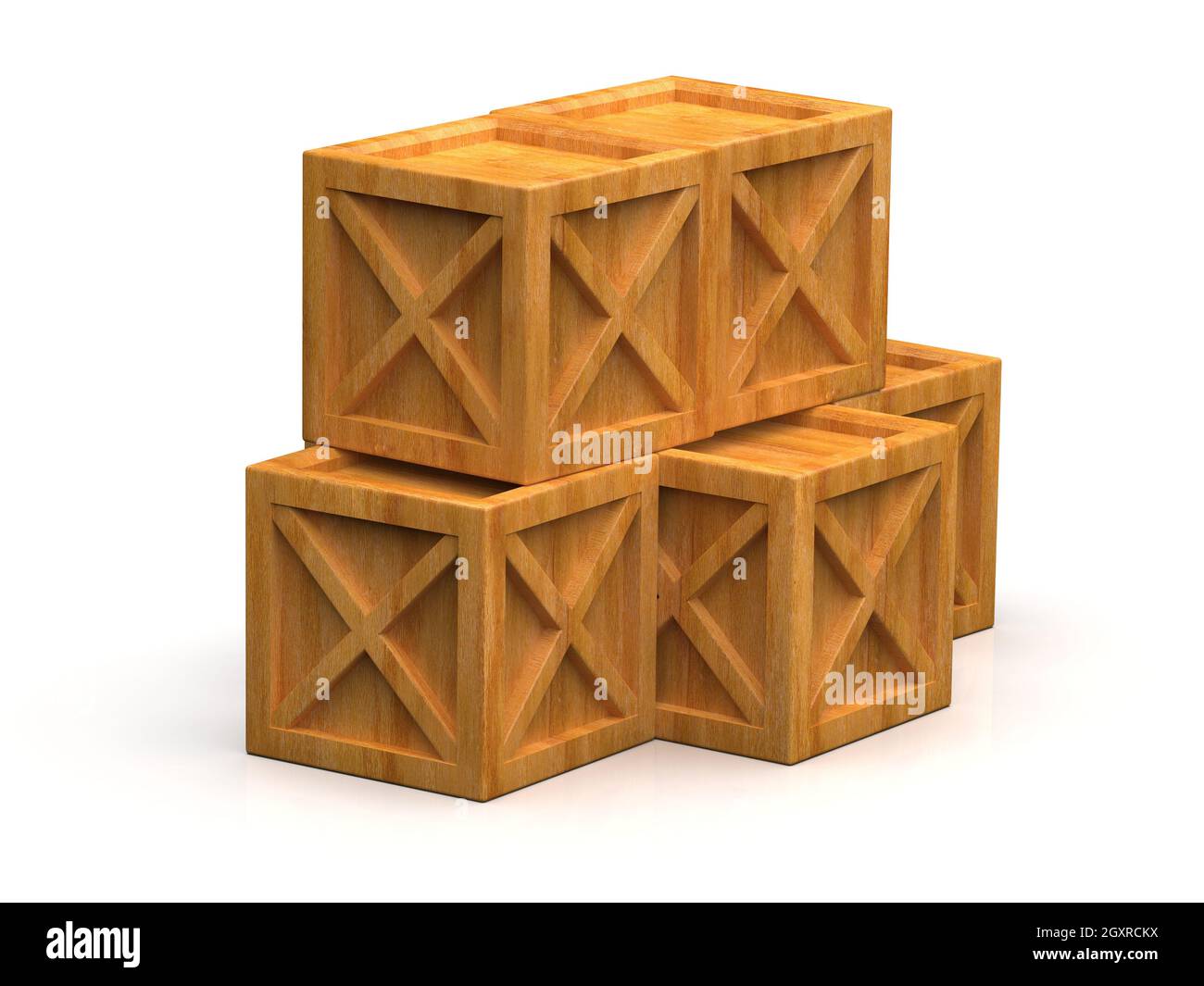 Pile of Stacked Sealed Goods Wooden Boxes, Pallet Cargo Cases ...