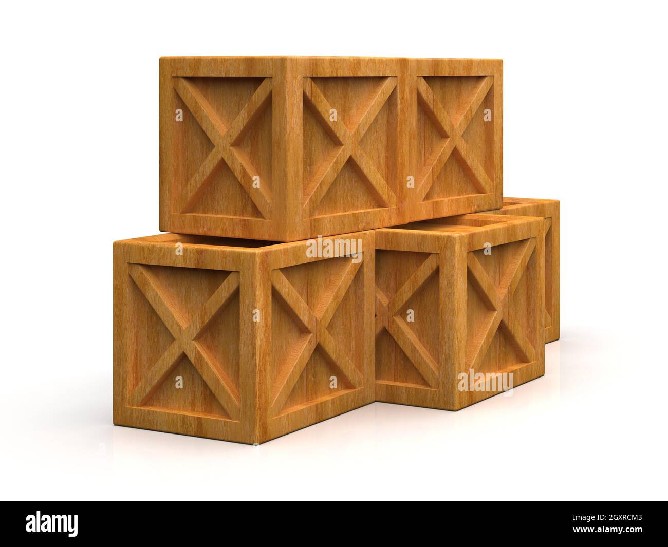 Pile of Stacked Sealed Goods Wooden Boxes, Pallet Cargo Cases ...