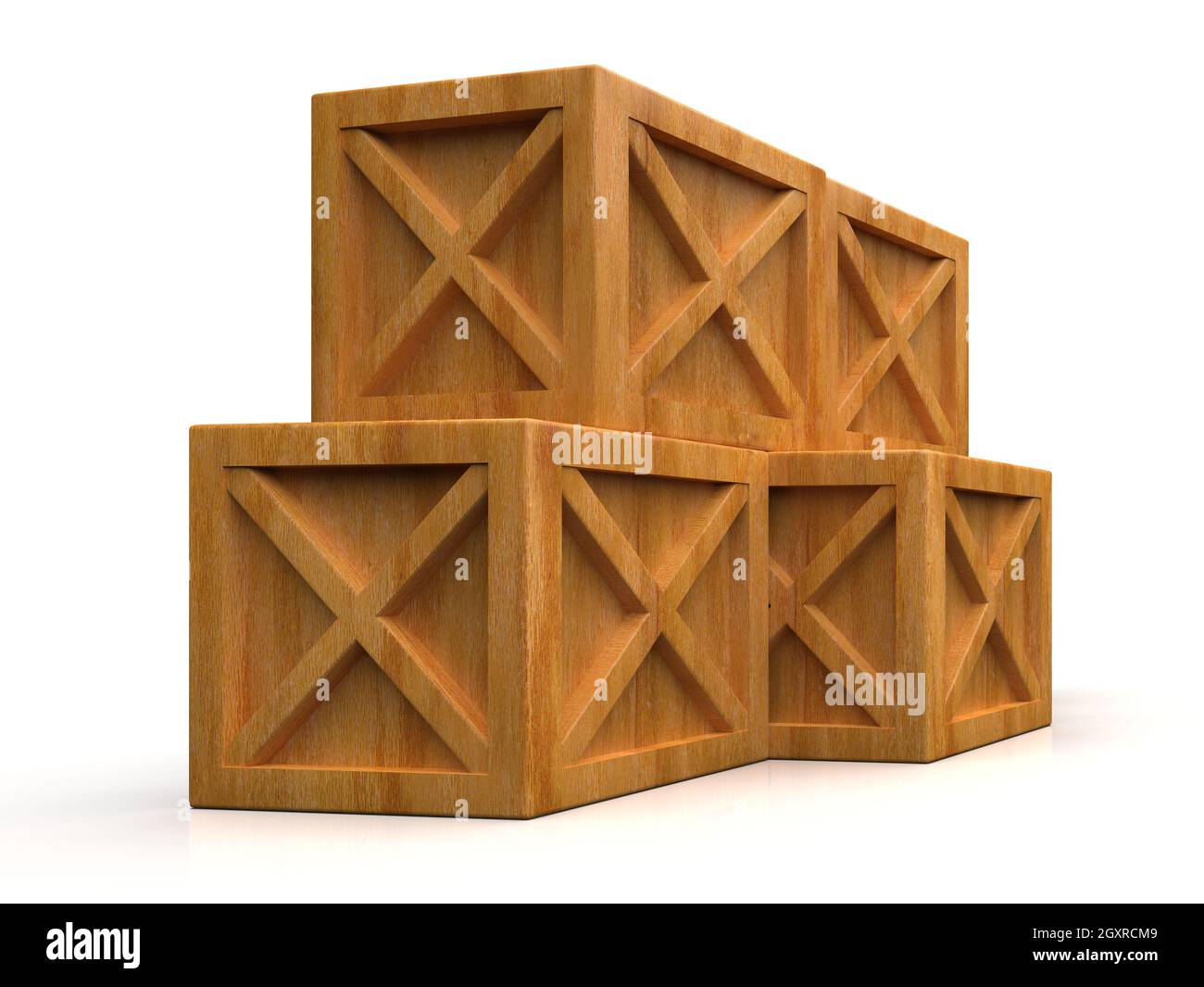 Pile of Stacked Sealed Goods Wooden Boxes, Pallet Cargo Cases ...