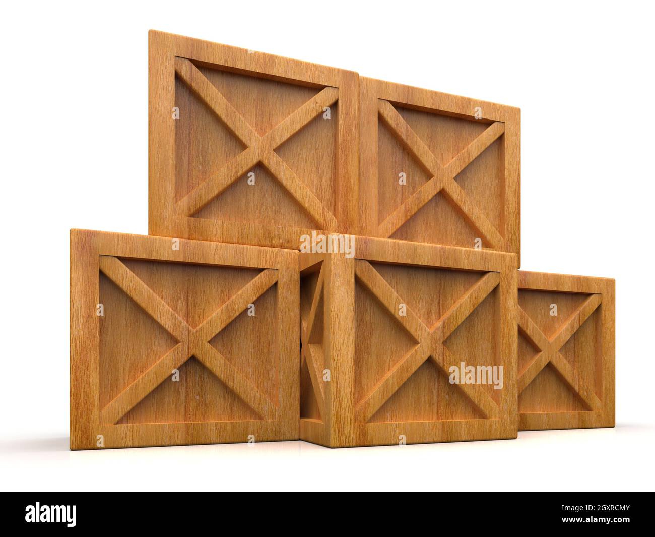 Pile of Stacked Sealed Goods Wooden Boxes, Pallet Cargo Cases ...