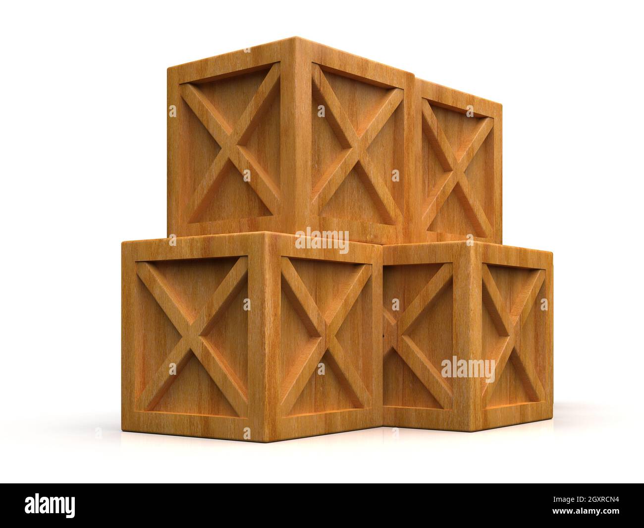Pile of Stacked Sealed Goods Wooden Boxes, Pallet Cargo Cases ...