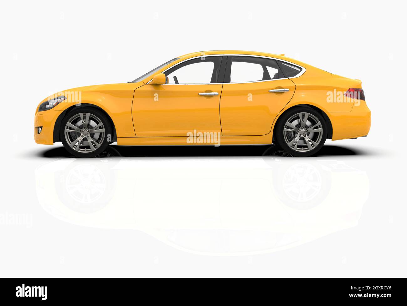 Generic and Brandless Car Isolated on White 3d Illustration ...