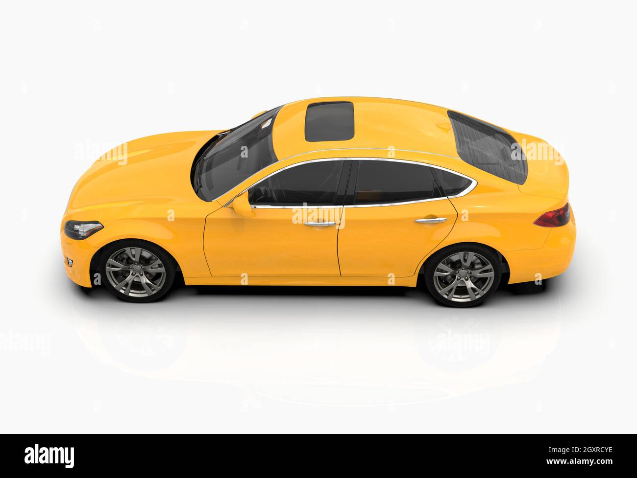 Generic and Brandless Car Isolated on White 3d Illustration ...