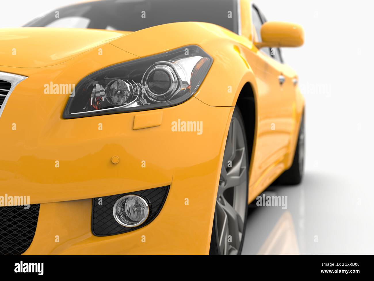 Generic and Brandless Car Isolated on White 3d Illustration ...