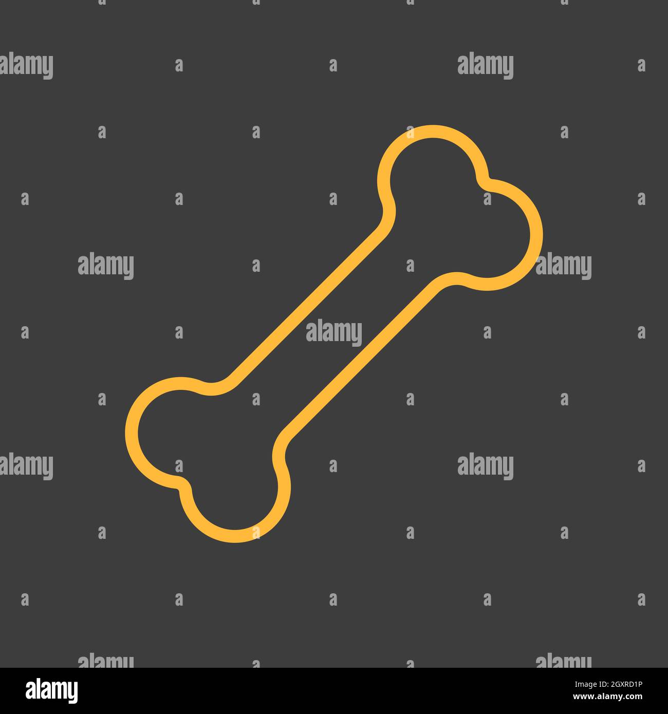 Dog bone vector icon on dark background. Pet animal sign. Graph symbol ...