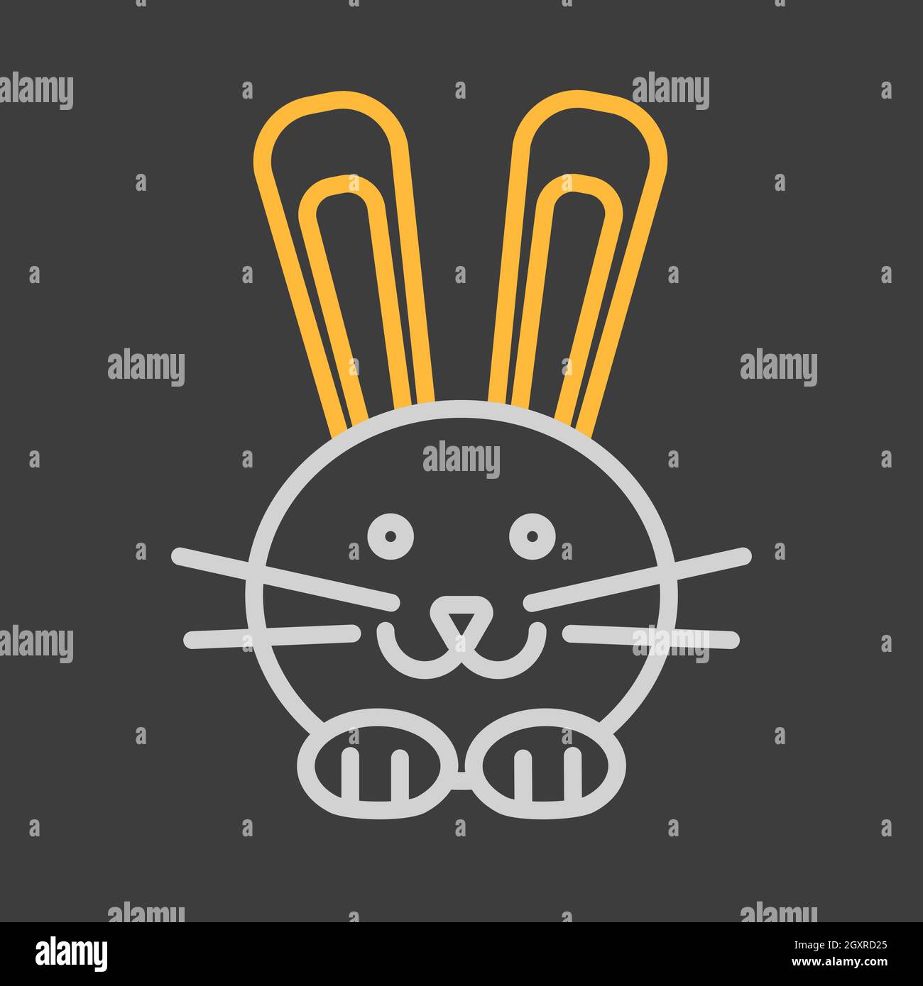 Rabbit vector icon on dark background. Pet animal sign. Graph symbol ...