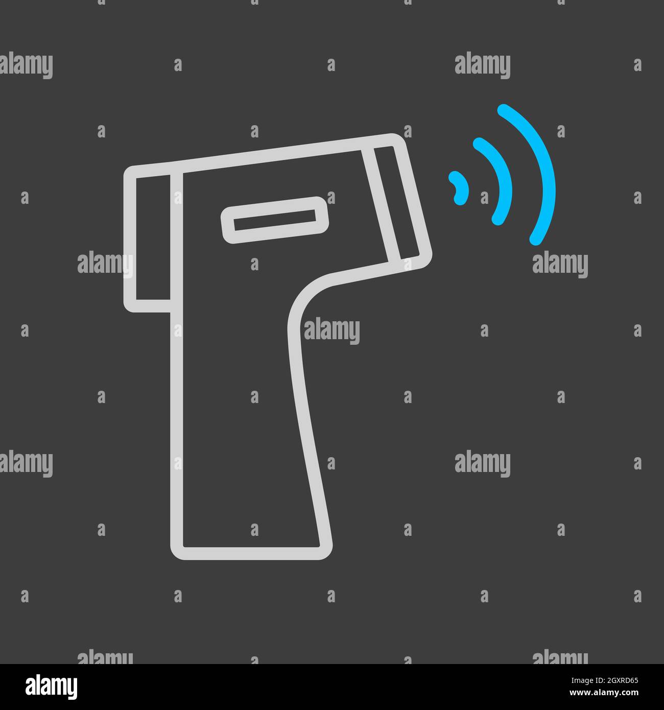Contactless Infrared Thermometer vector icon on dark background ...