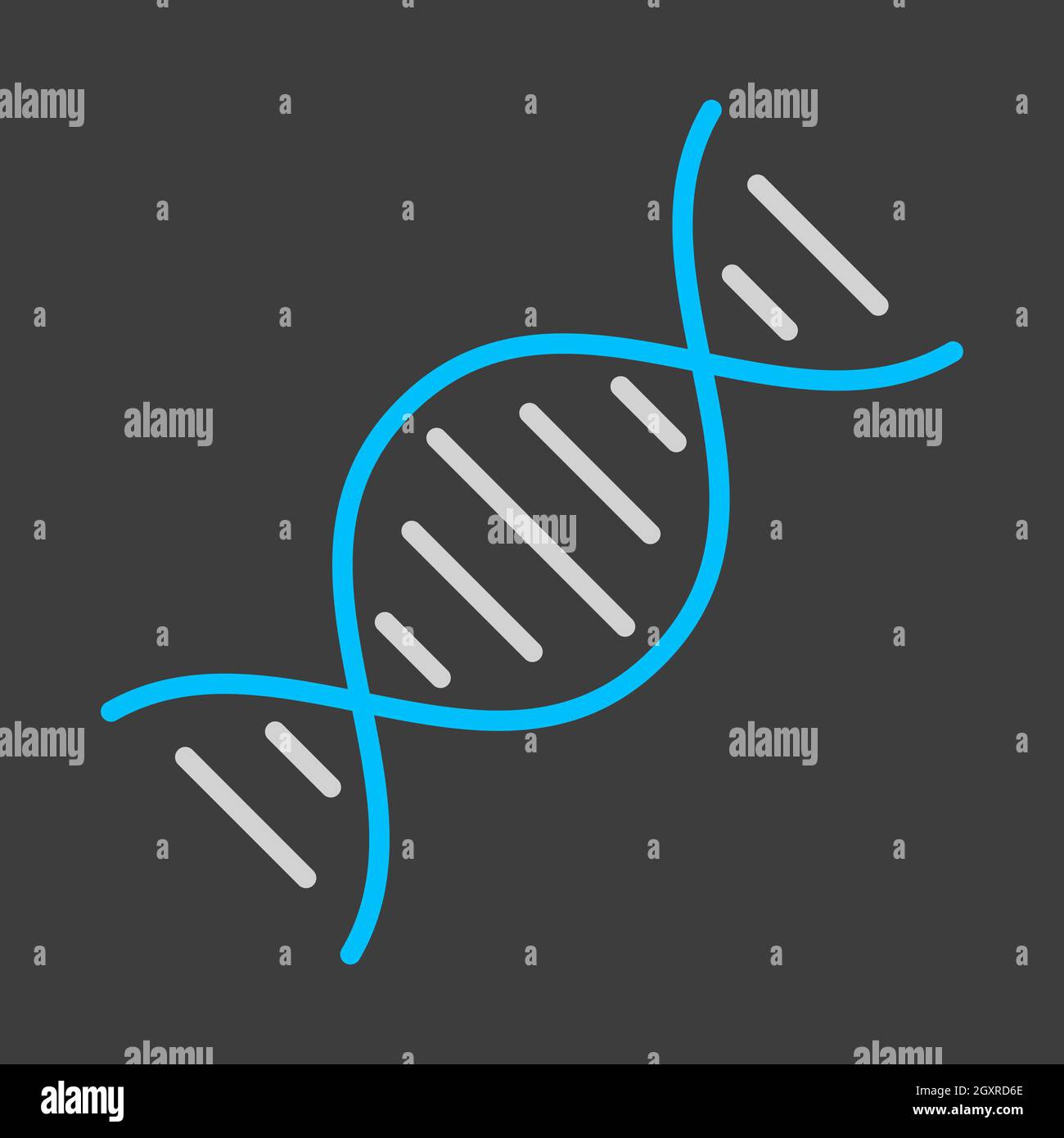 DNA vector icon on dark background. Medicine and healthcare, medical ...