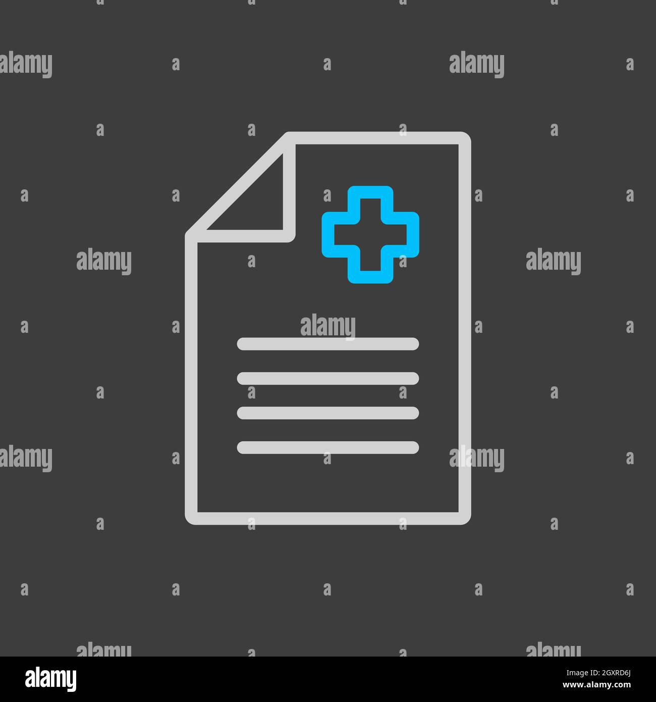 Medical report, clinical record vector icon on dark background ...