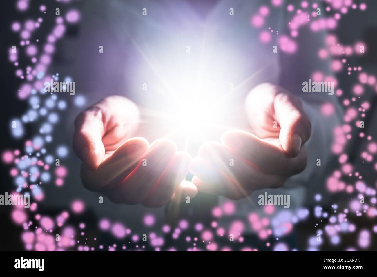 Spiritual Reiki Healing Psychic Energy Light Field Stock Photo - Alamy
