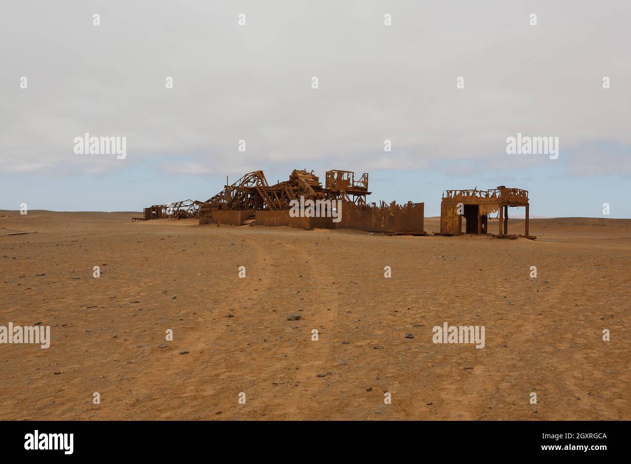 Old oil extraction station abandoned from Skeleton Coast, Namibia Stock ...