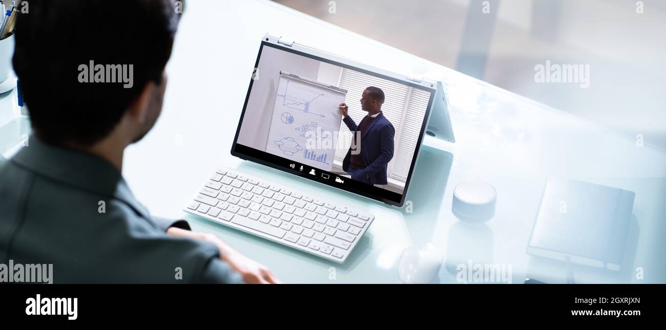 Virtual Online Training Student Video Conference Call Stock Photo - Alamy