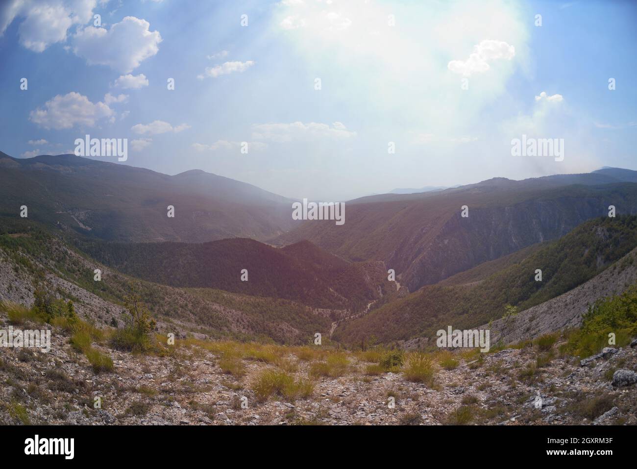 authentic nature landscape on summer time with fisheye lens Stock Photo ...