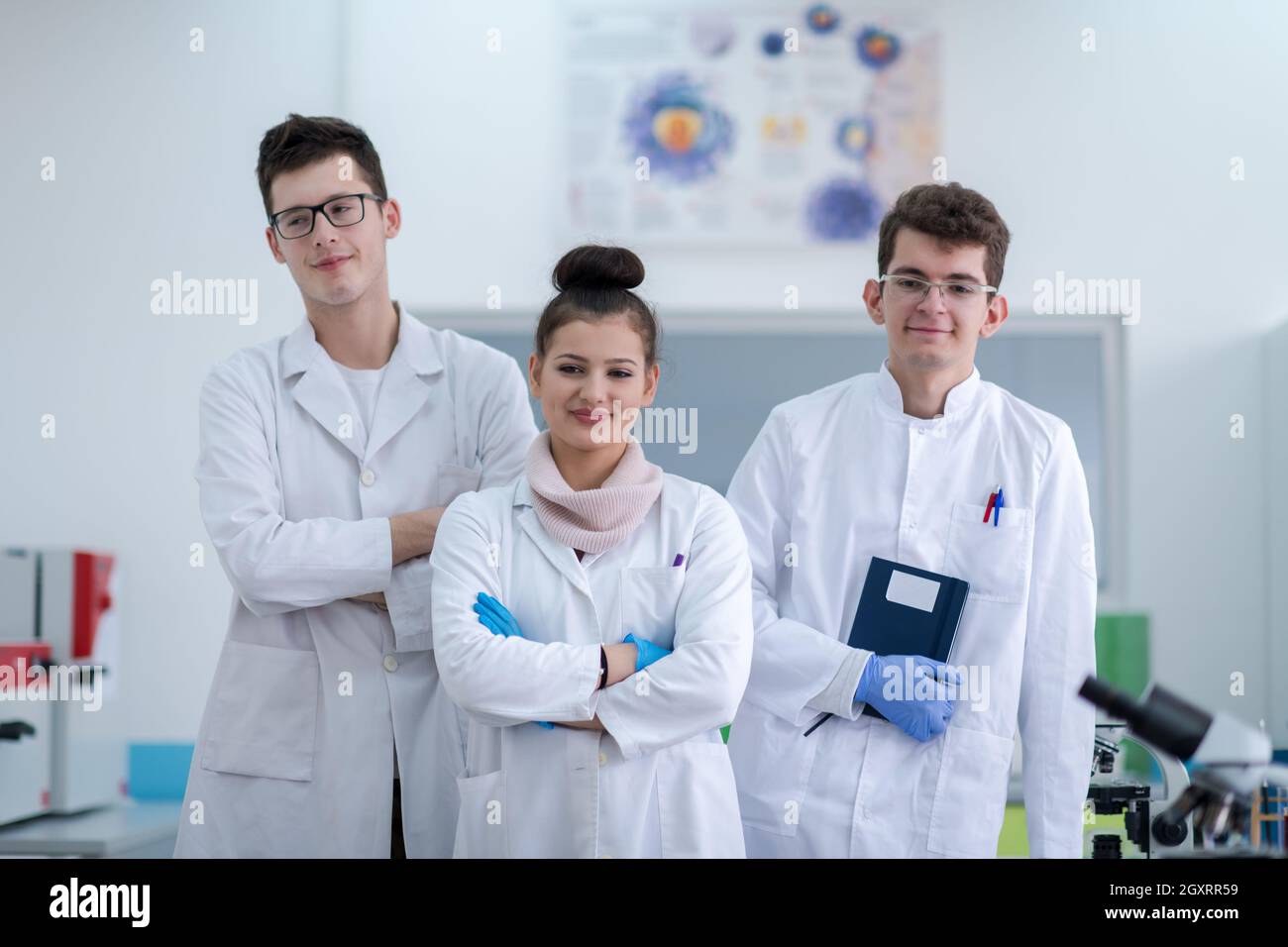 portrait of a group young medical students standing together in ...