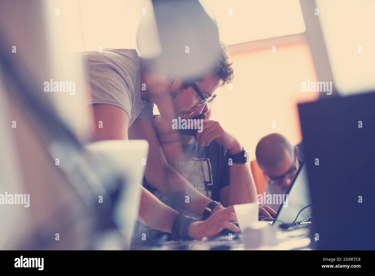 startup business people group working everyday job at modern office ...