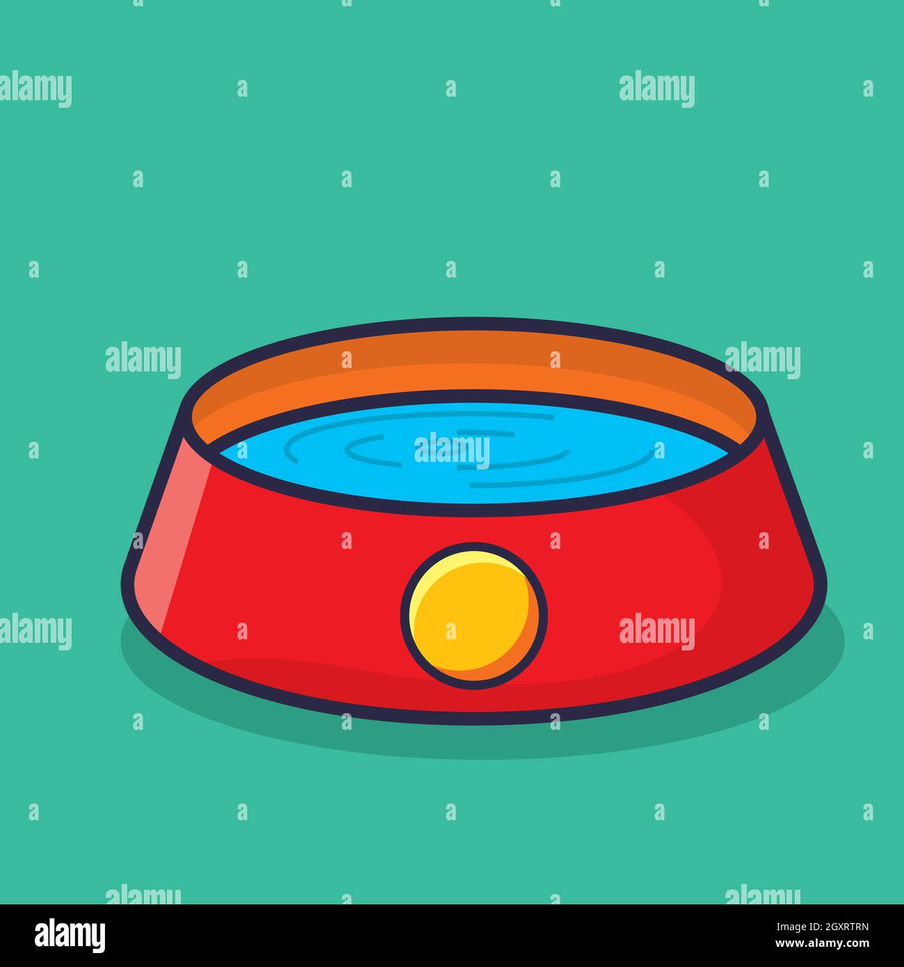 pet bowl with water isolated cartoon vector illustration in flat style ...