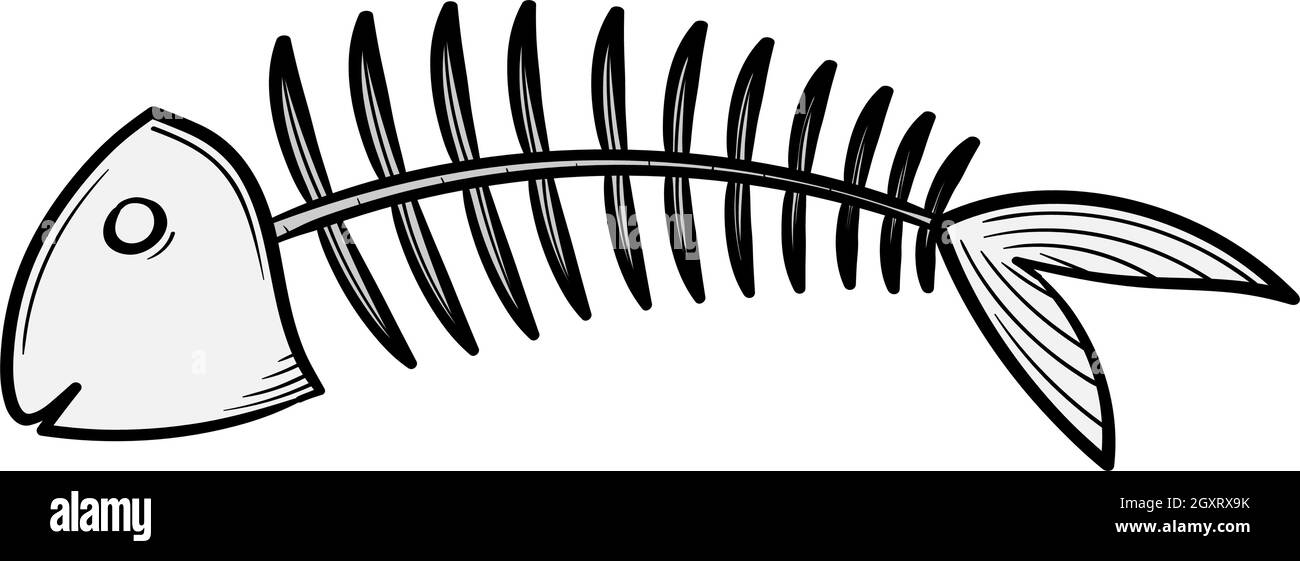 Abstract Fish Skeleton Drawing