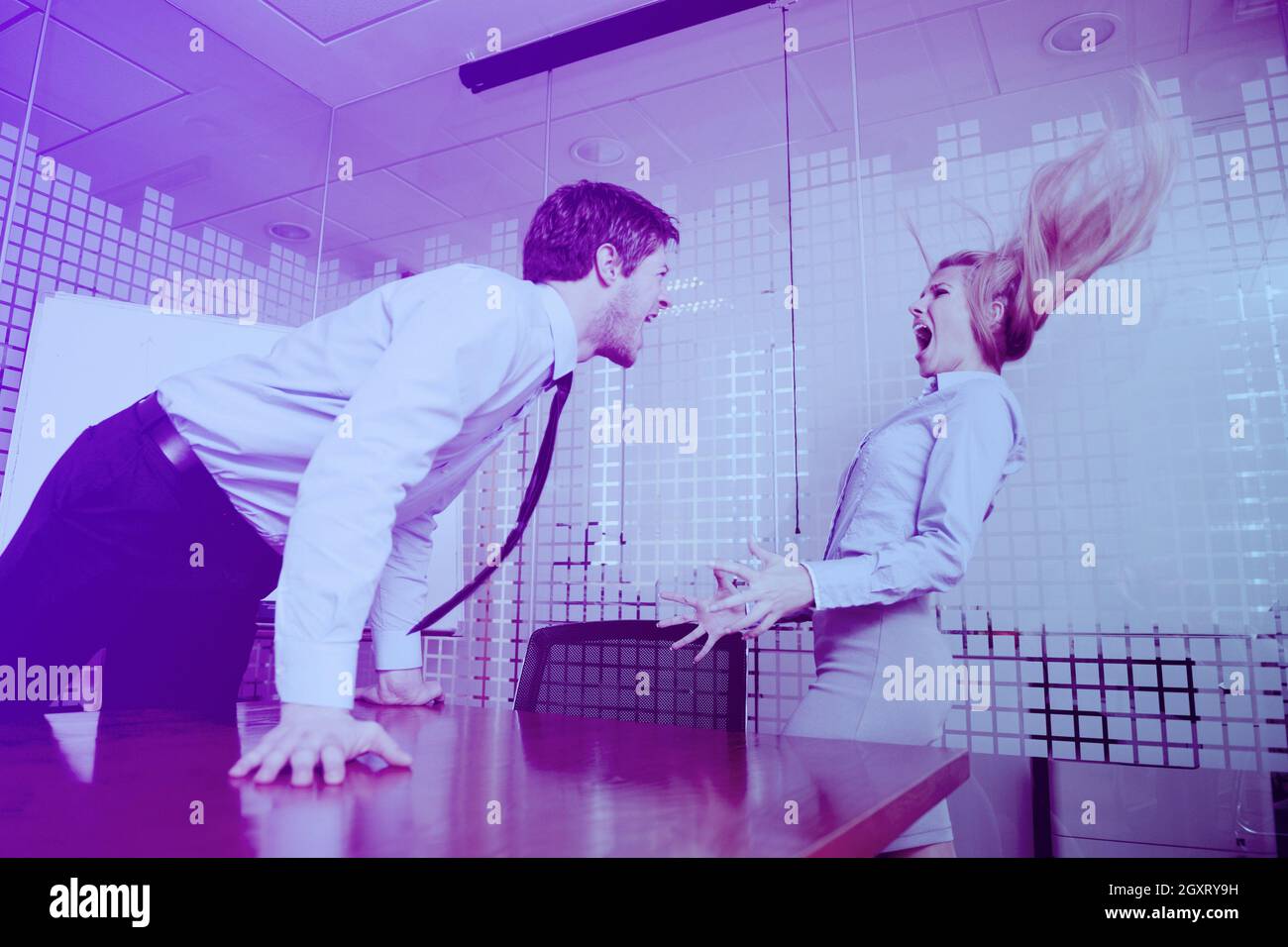 Angry business man screaming at employee in the office Stock Photo - Alamy