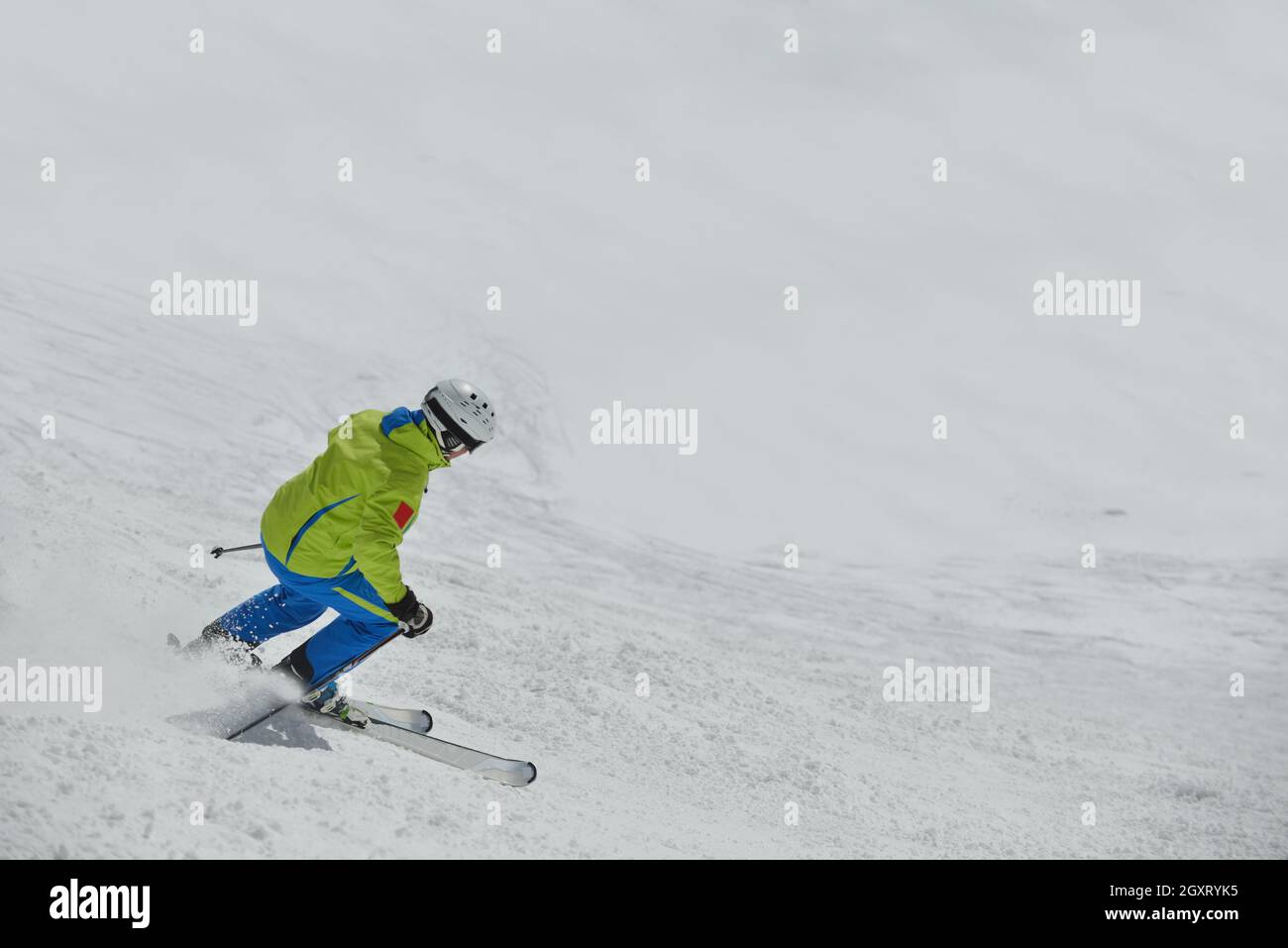 jumping skier at mountain winter snow fresh suny day Stock Photo - Alamy