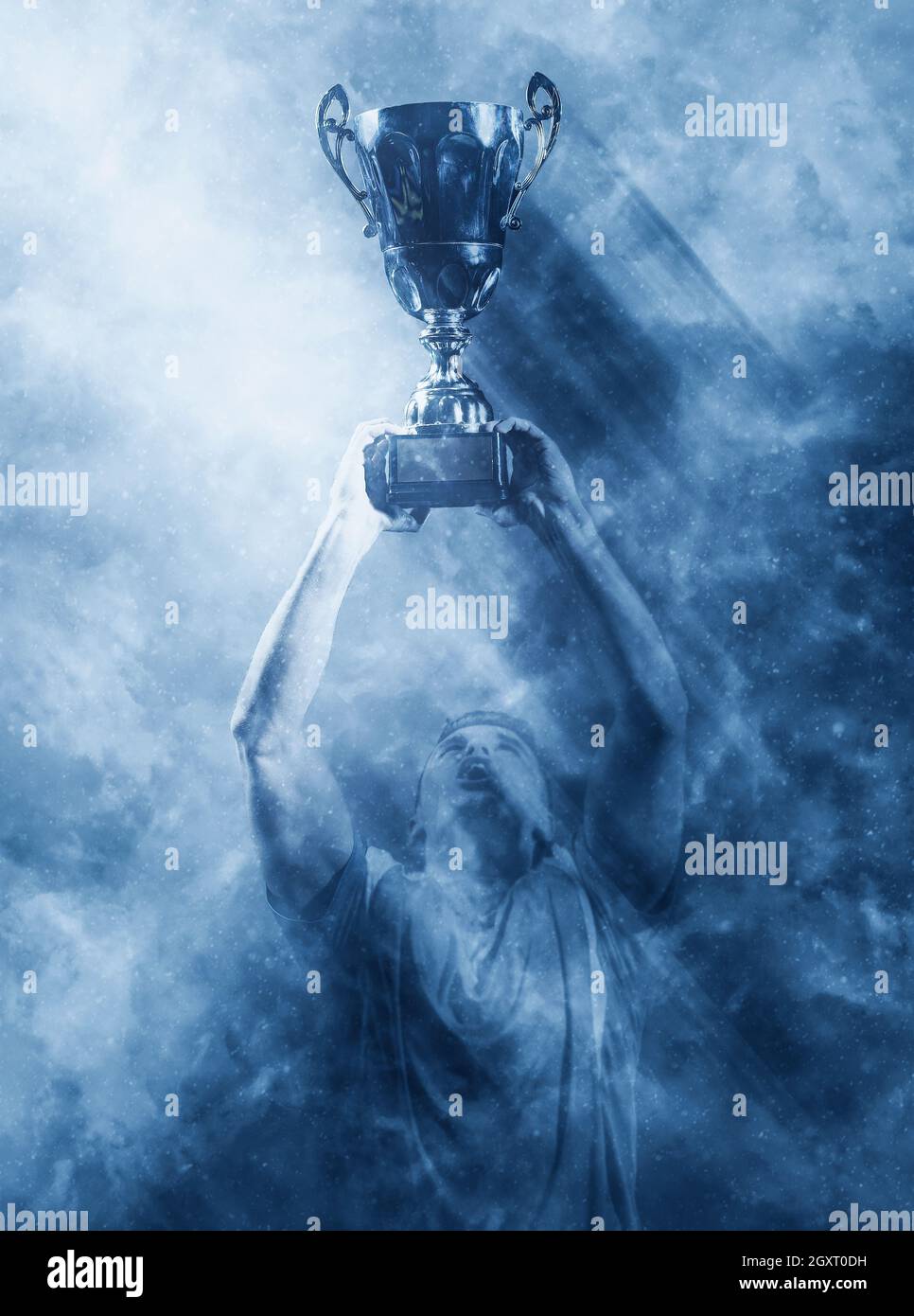 soccer players team group celebrating the victory and become champion ...