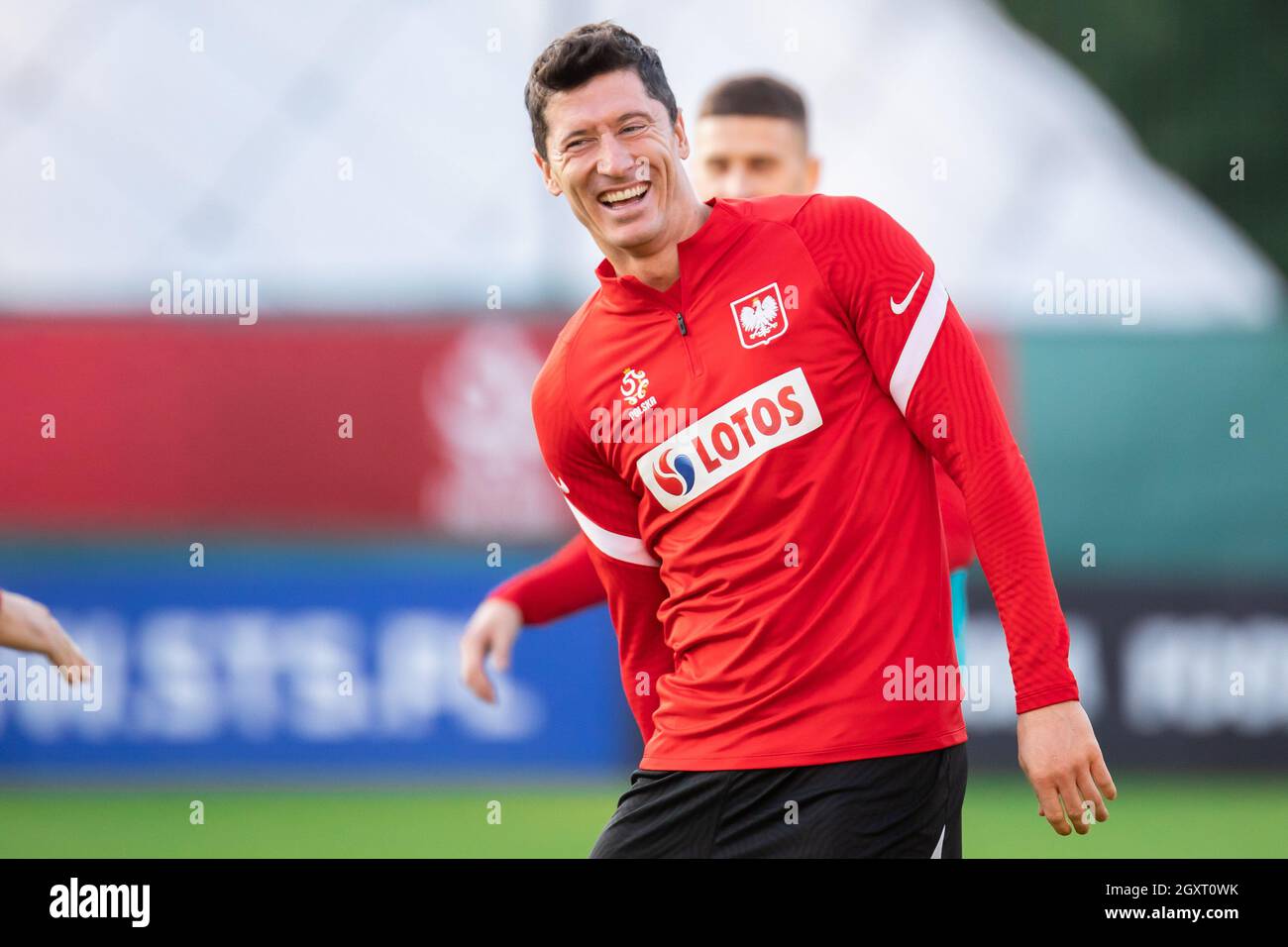 Warsaw, Poland. 05th Oct, 2021. Robert Lewandowski of Poland smiles ...