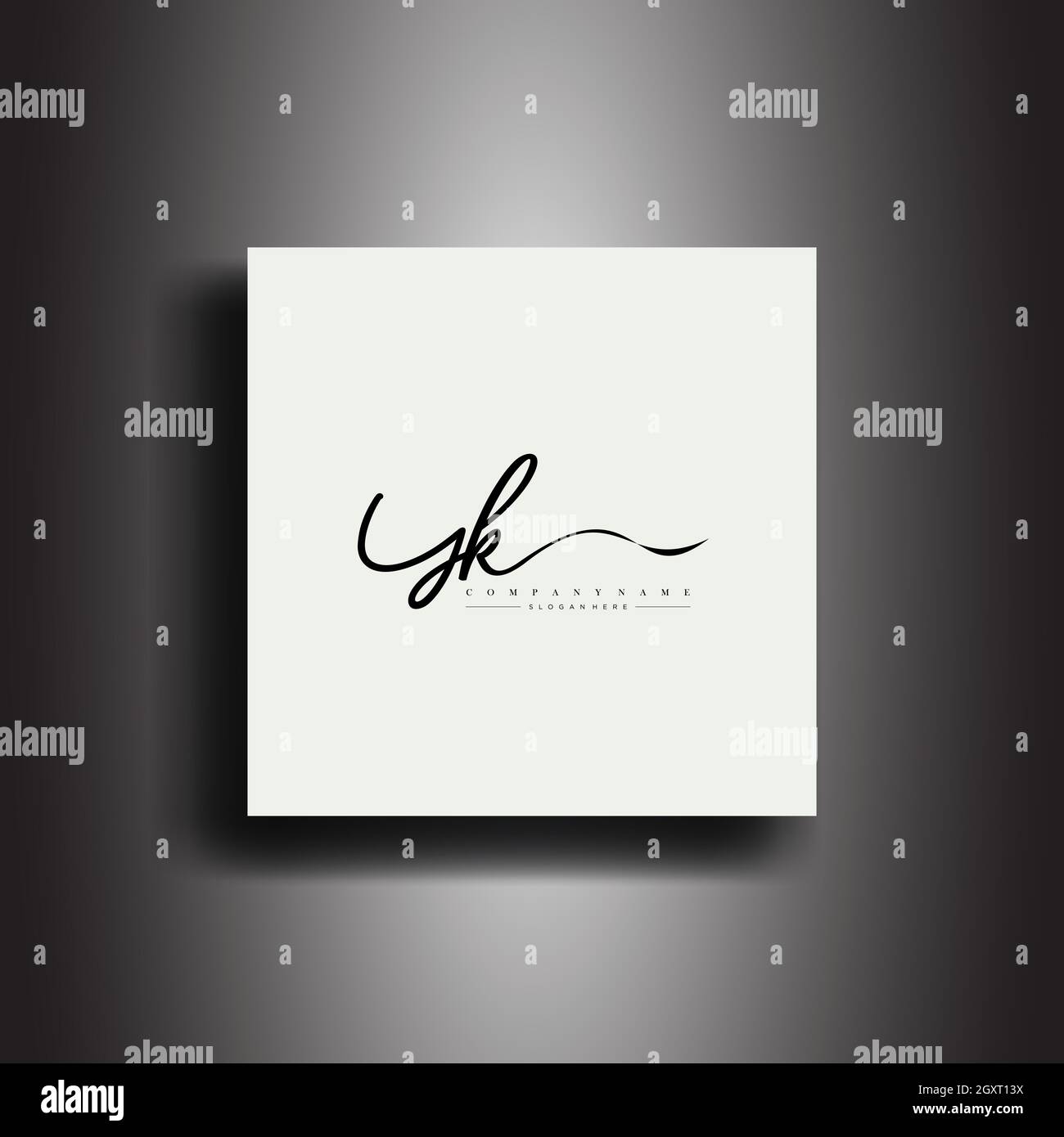 YK Signature style monogram.Calligraphic lettering icon and handwriting ...
