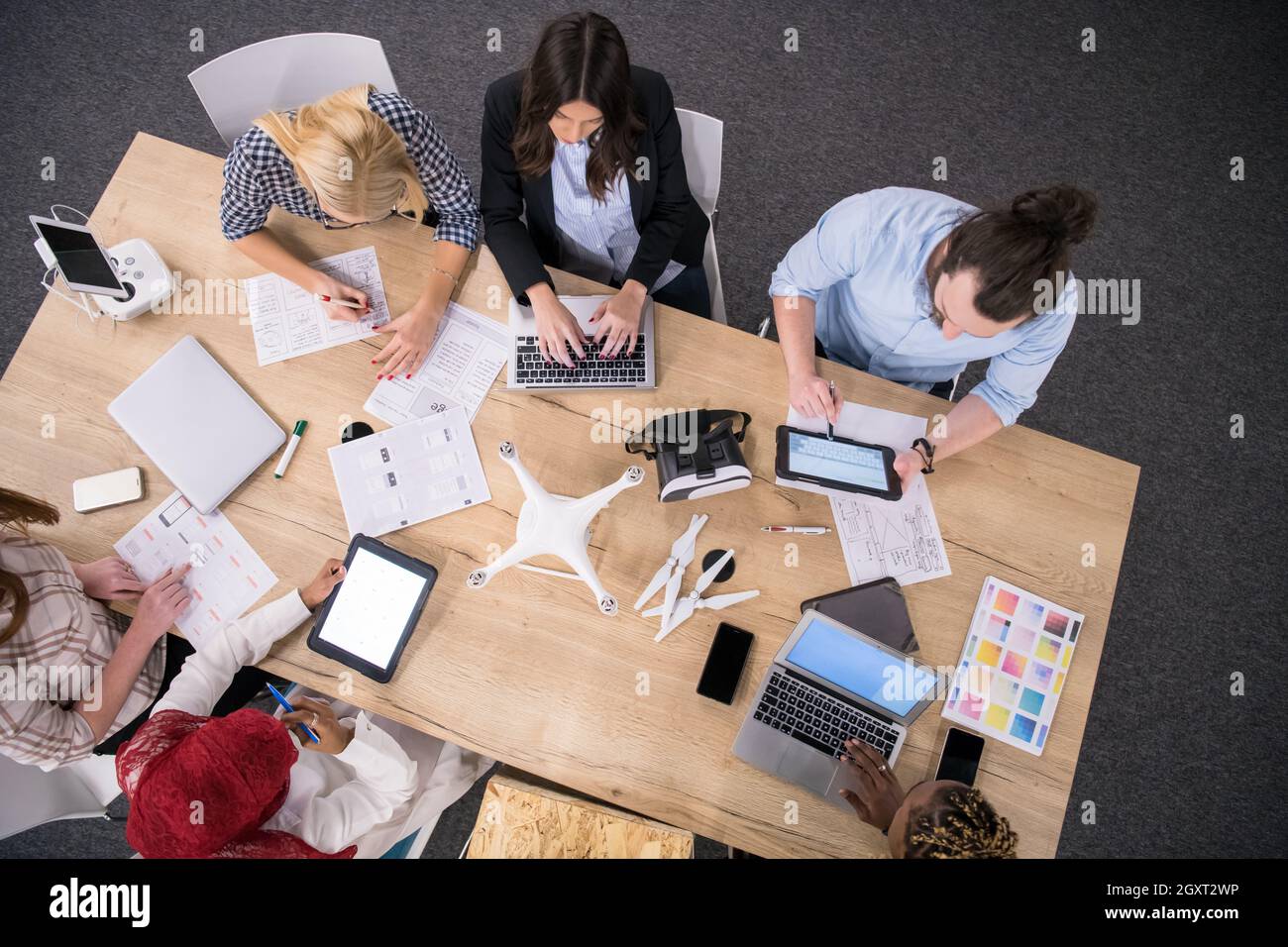 multiethnic startup business team discussing new business plan,working ...