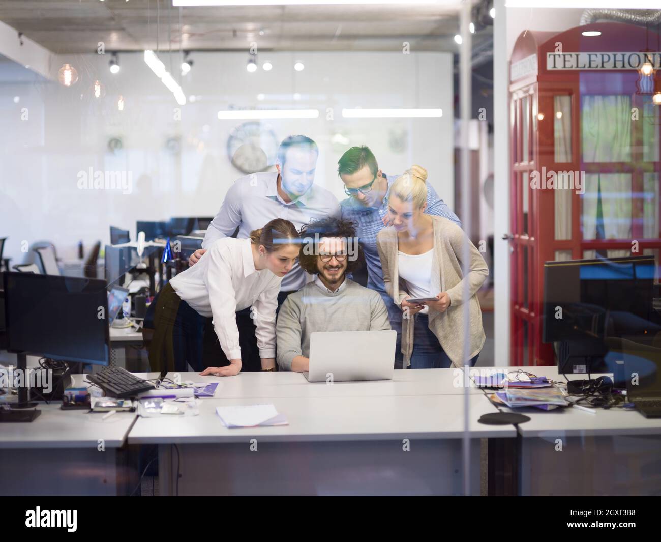 Portrait Of Successful Business people Entrepreneur At Busy startup ...