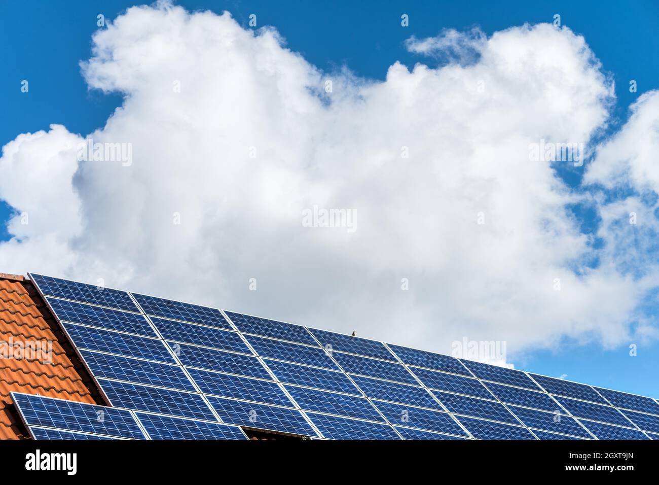 Solar panels and solar power system Photovoltaic on the roof of a ...