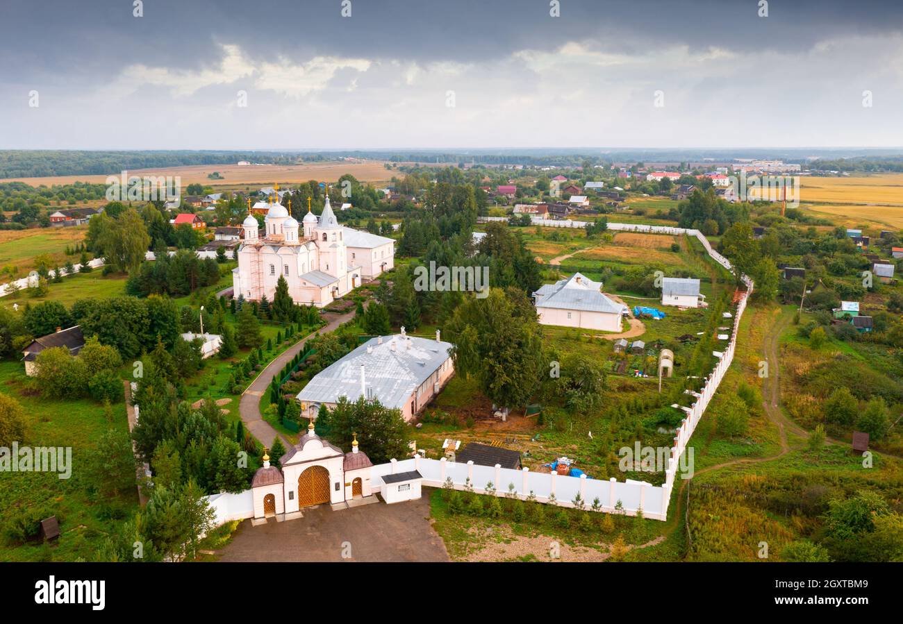 Aerial view of Paisievo-Galichsky Assumption Convent. City of Galich ...