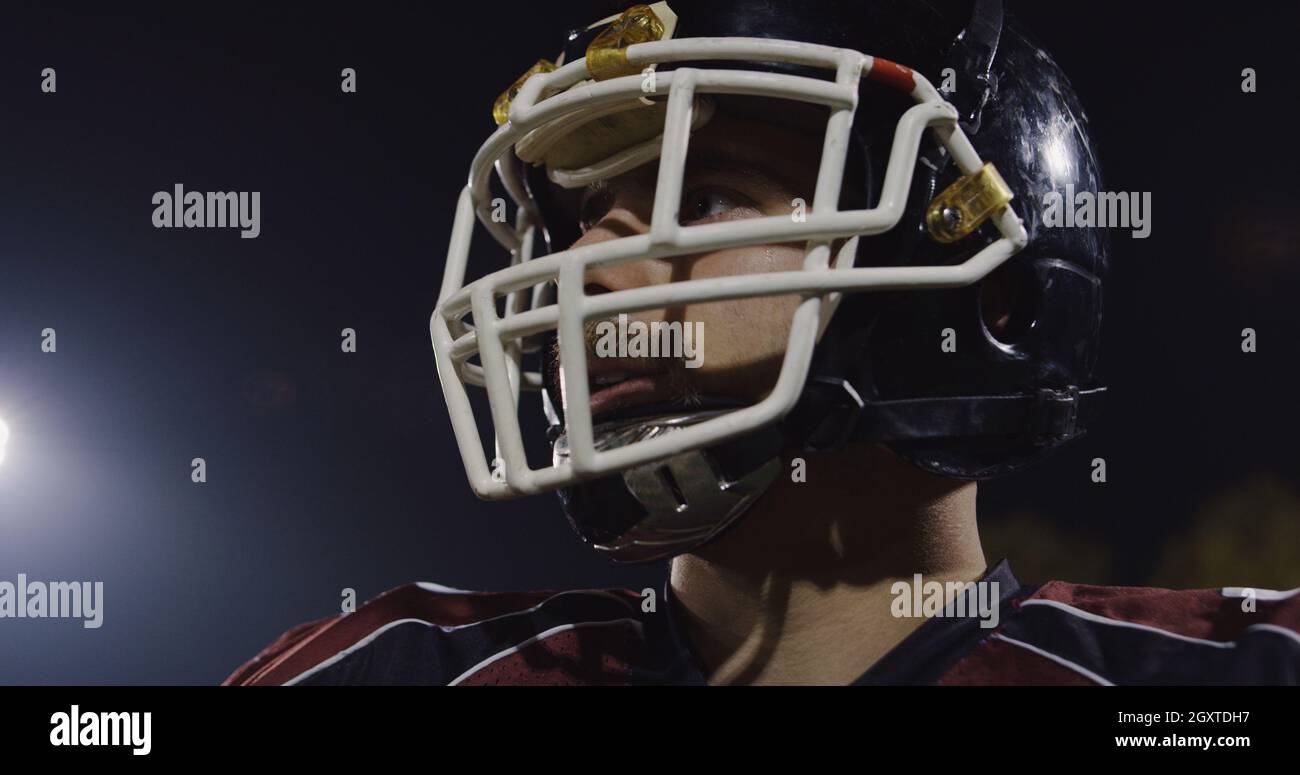 Closeup Portrait Of Young Male American Football Player Stock Photo - Alamy