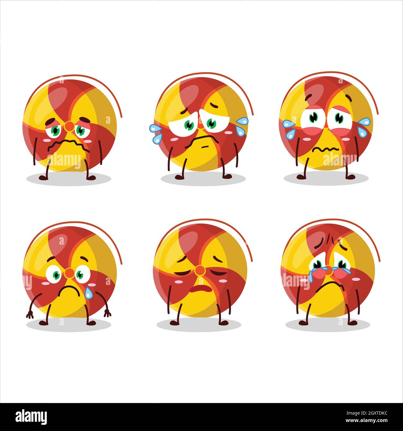 Ground spinners fireworks cartoon character with sad expression. Vector ...