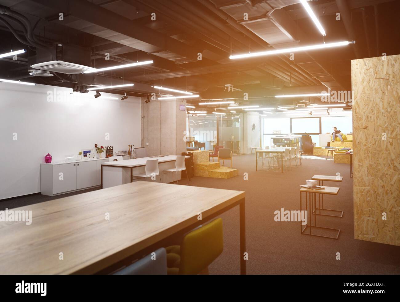 young software developers enjoying break in relaxation area of Modern ...