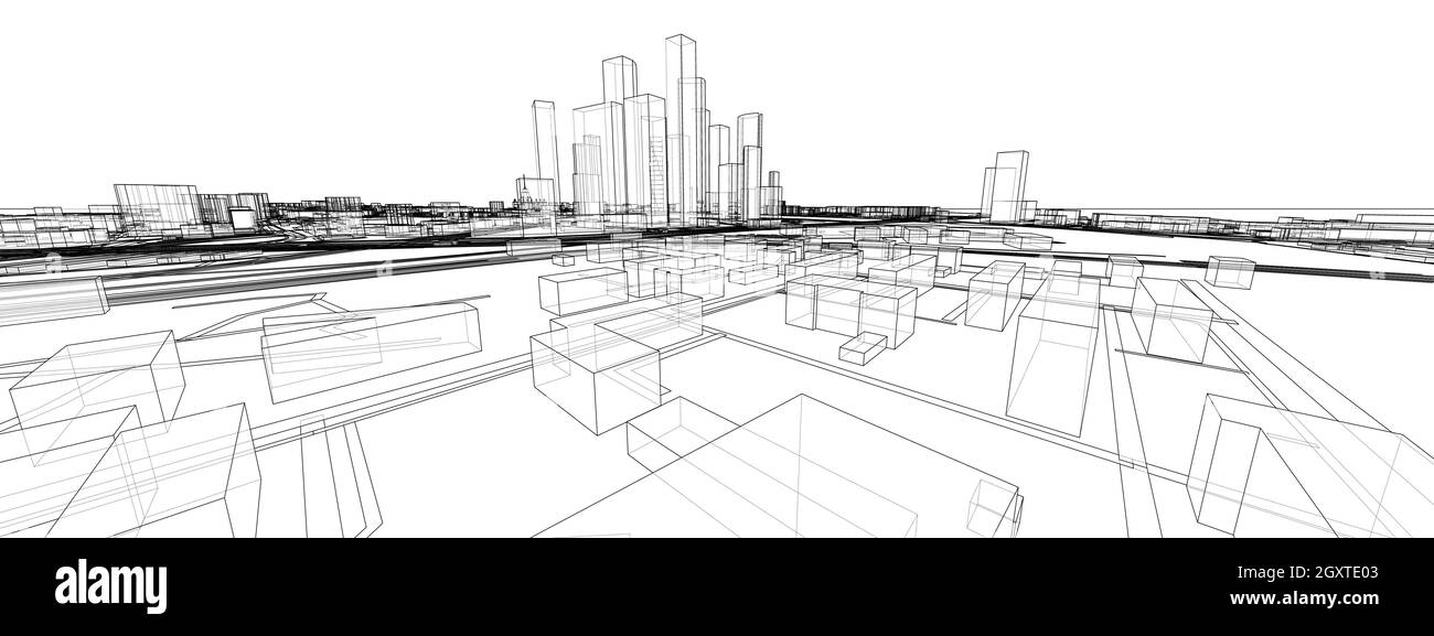 Vector 3d urban landscape. Buildings and roads Stock Vector Image & Art ...