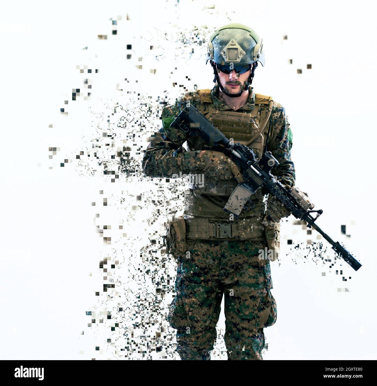 american marine corps special operations soldier with fire arm weapon ...