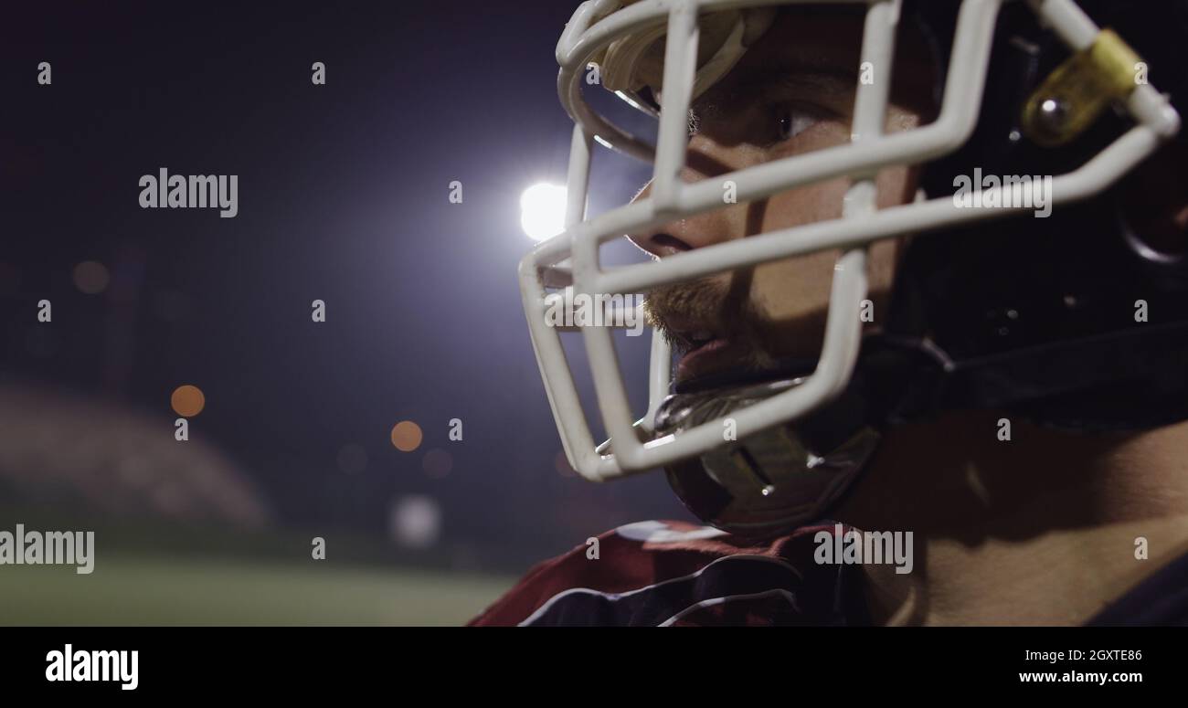 Closeup Portrait Of Young Male American Football Player Stock Photo - Alamy