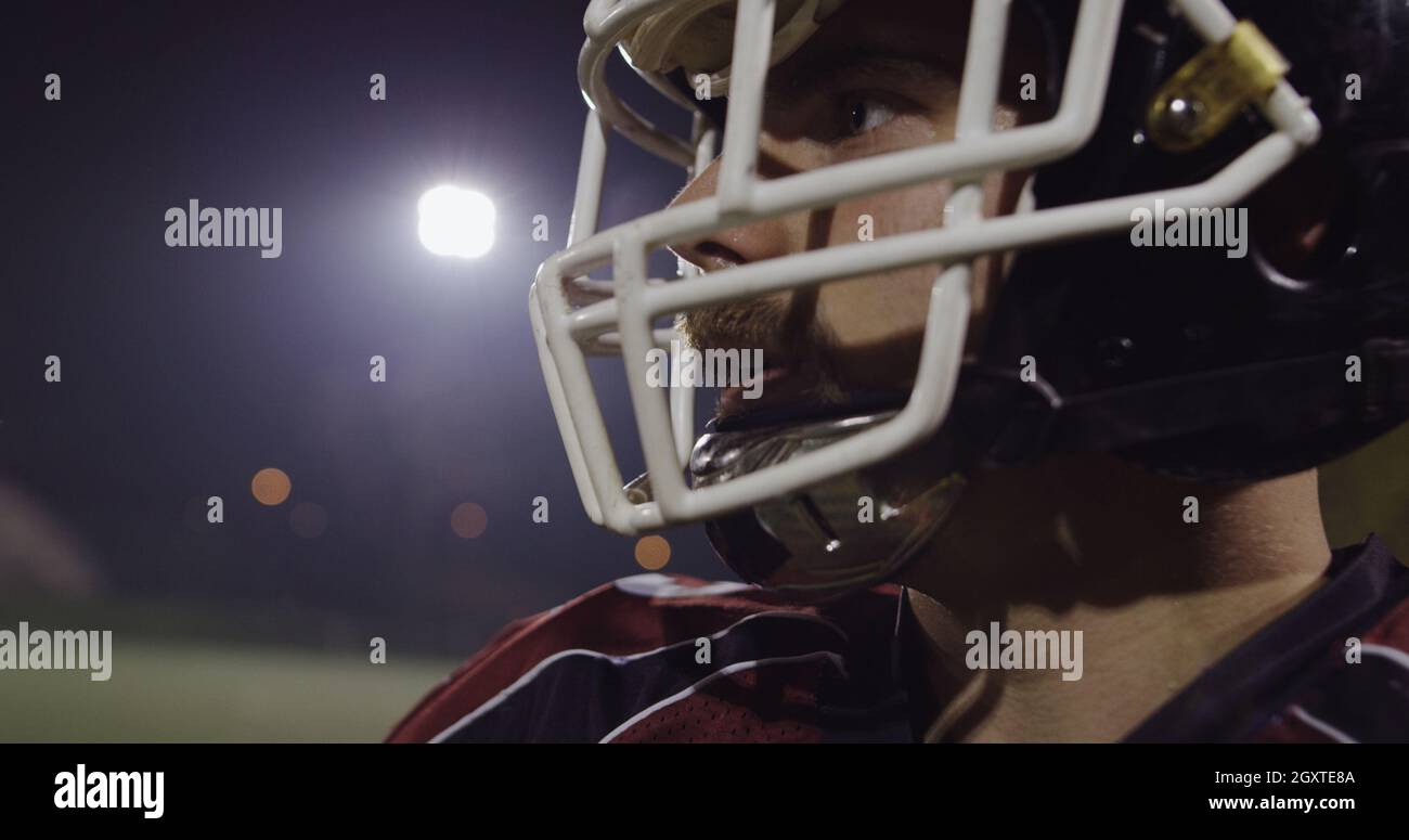Closeup Portrait Of Young Male American Football Player Stock Photo - Alamy