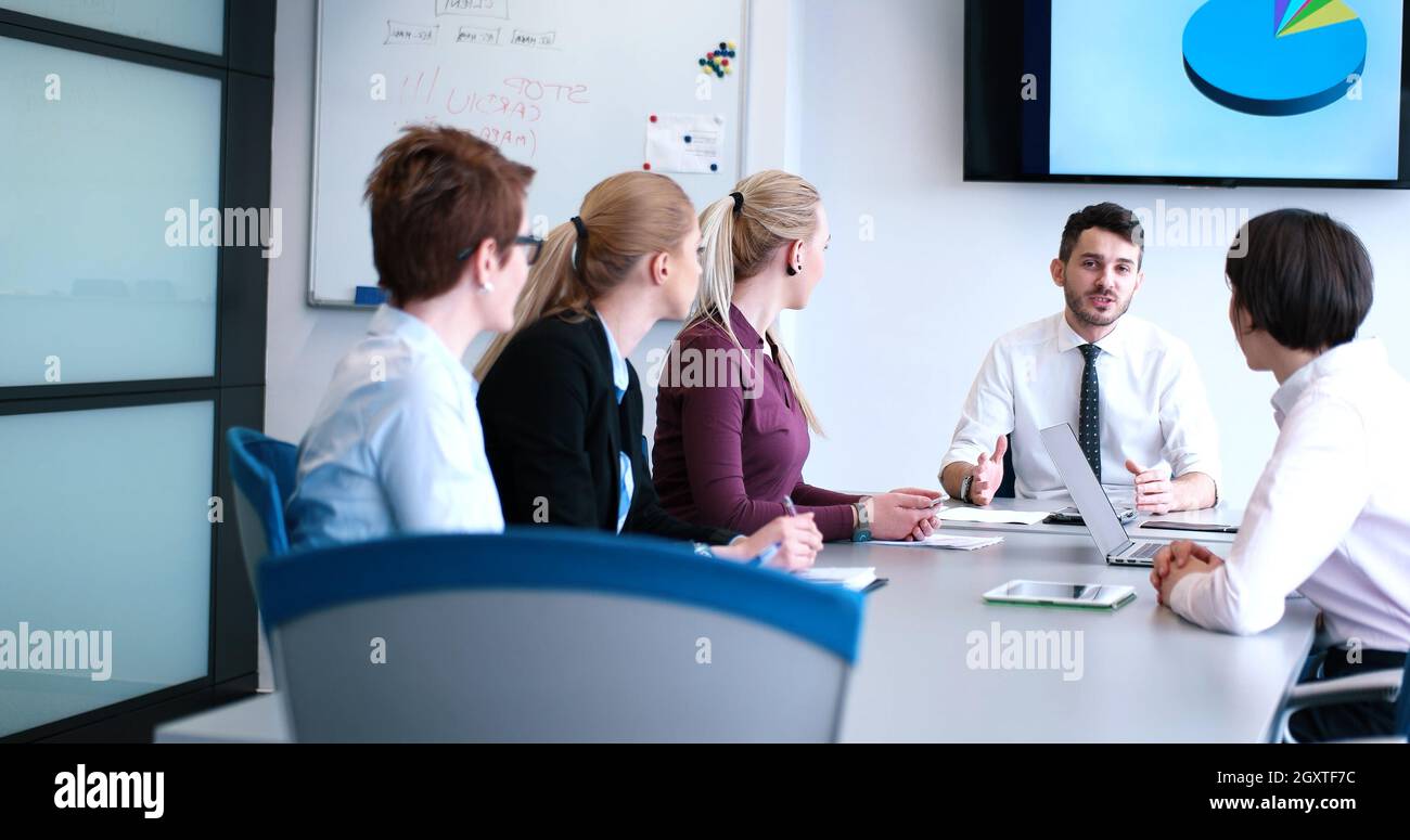 Business Partners Meeting In Modern Office Stock Photo - Alamy