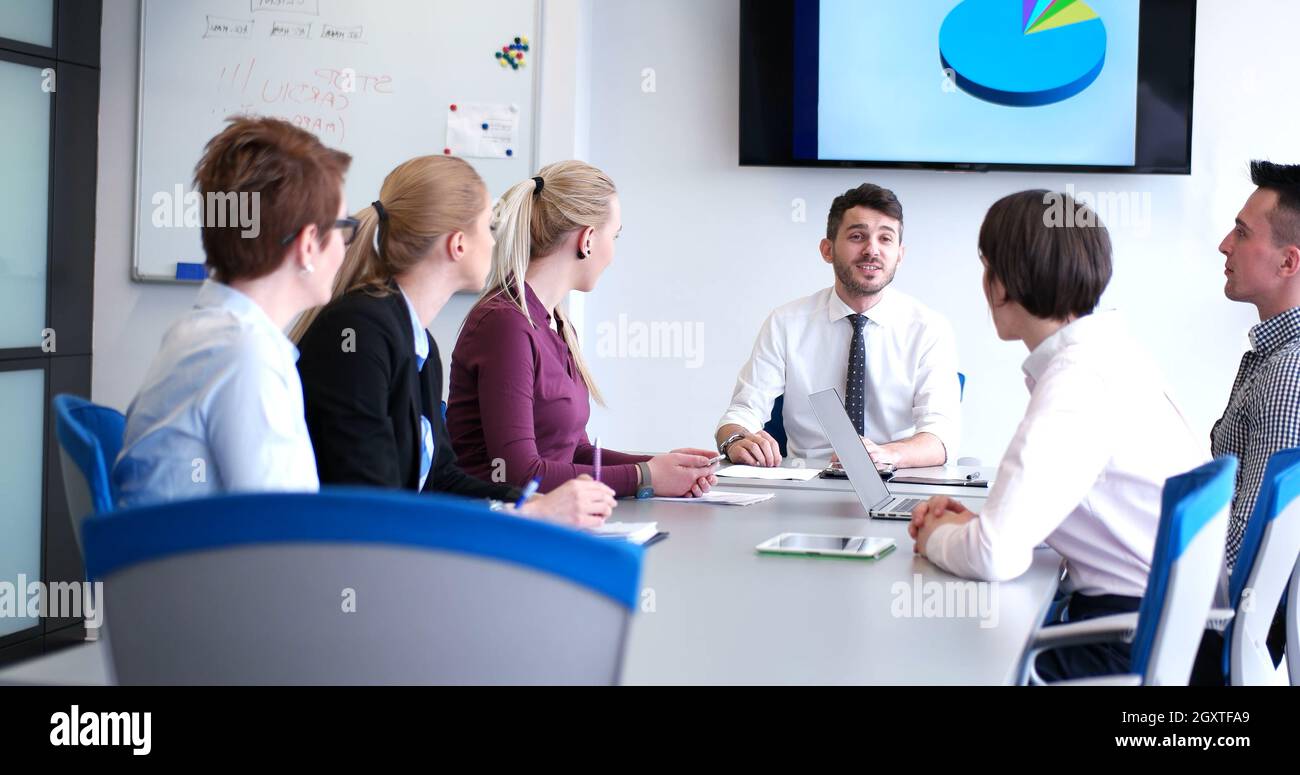 Business Partners Meeting In Modern Office Stock Photo - Alamy