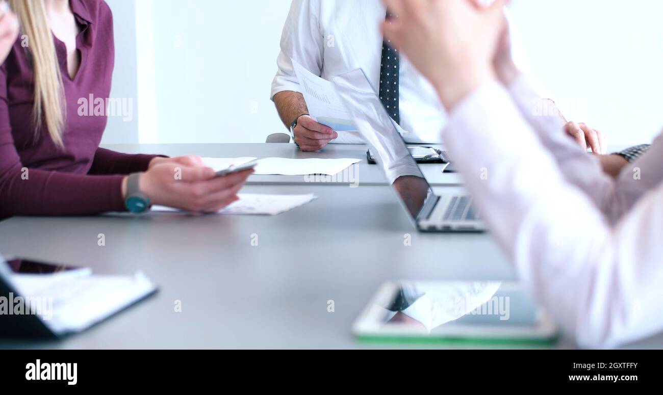 Business Partners Meeting In Modern Office Stock Photo - Alamy