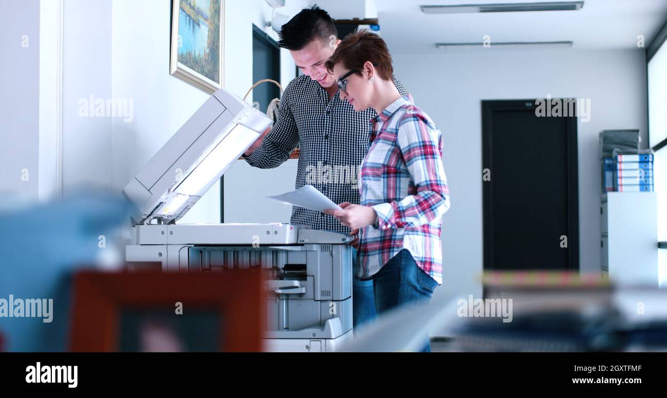Woman photocopy machine hi-res stock photography and images - Alamy