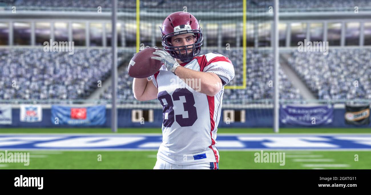 one quarterback american football player throwing ball isolated on gray ...