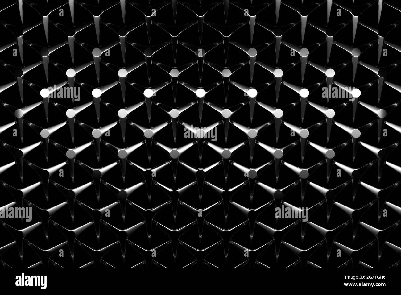 3D illustration silver metal mesh. Bright contrast color hand drawn ...