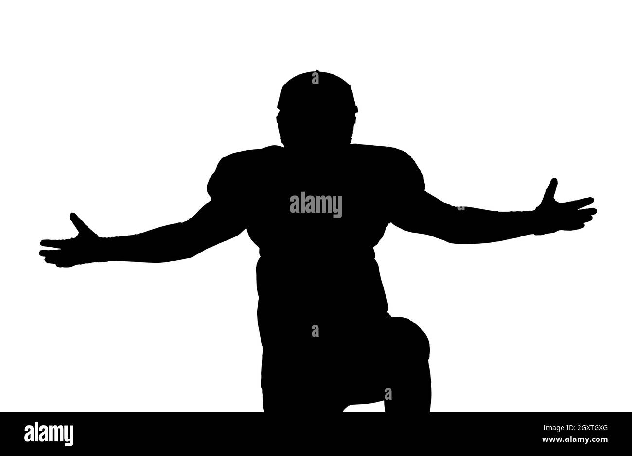 american football player celebrating after scoring a touchdown isolated ...