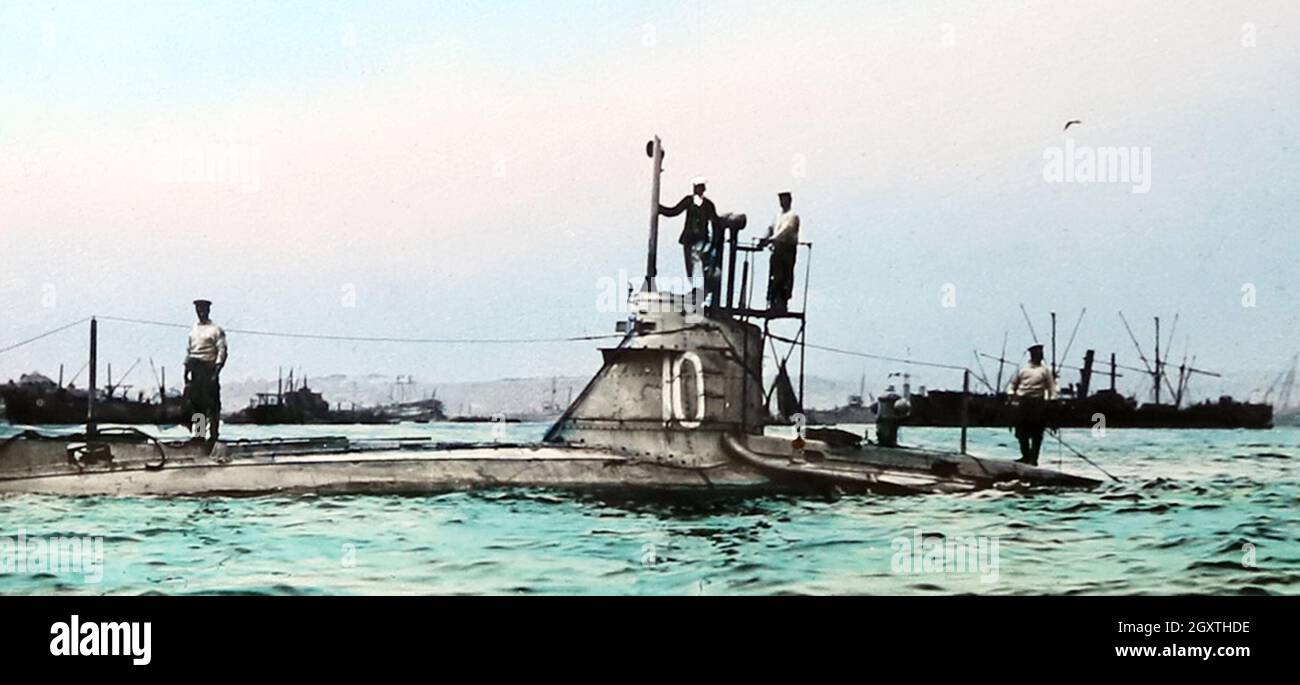 A Royal Navy Submarine, early 1900s Stock Photo - Alamy