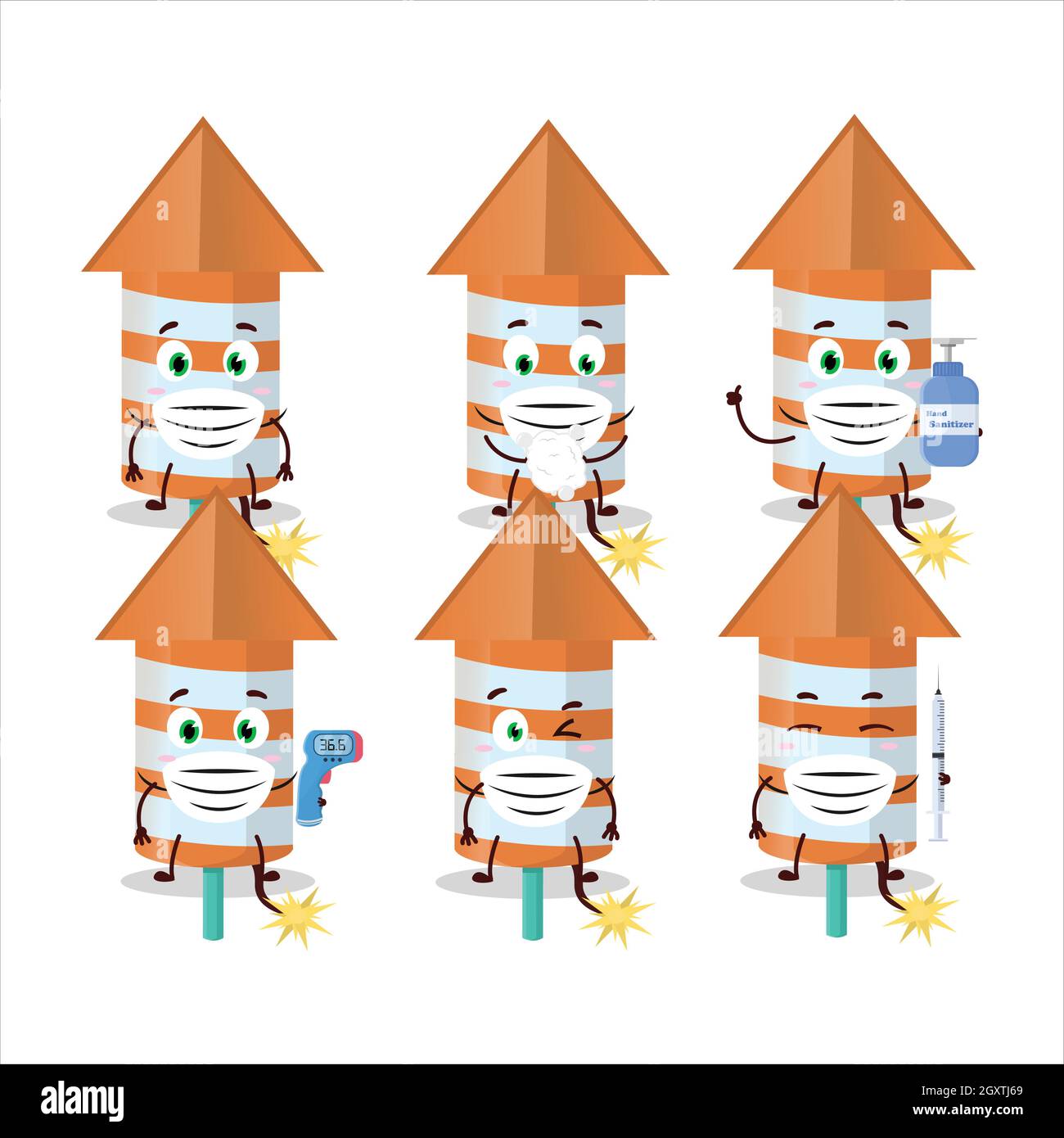 A picture of rocket firework orange cartoon design style keep staying ...