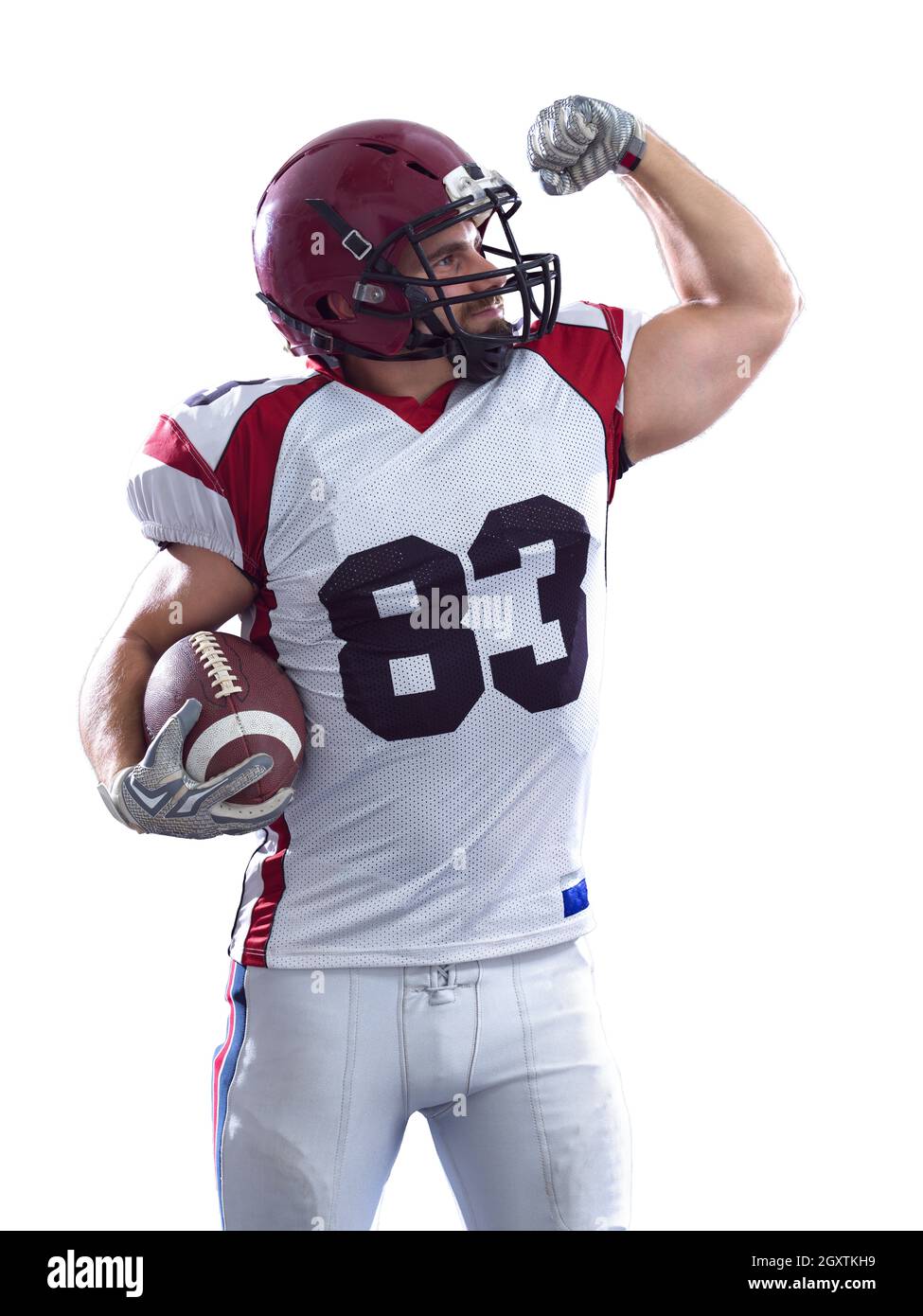 american football player celebrating touchdown isolated on white ...