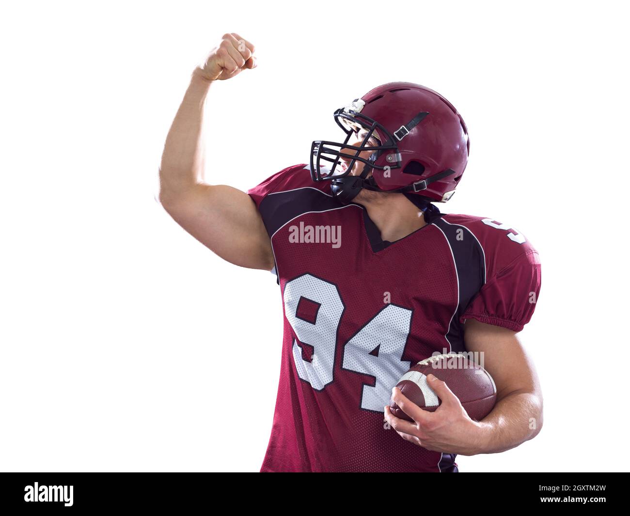 american football player celebrating touchdown isolated on white ...